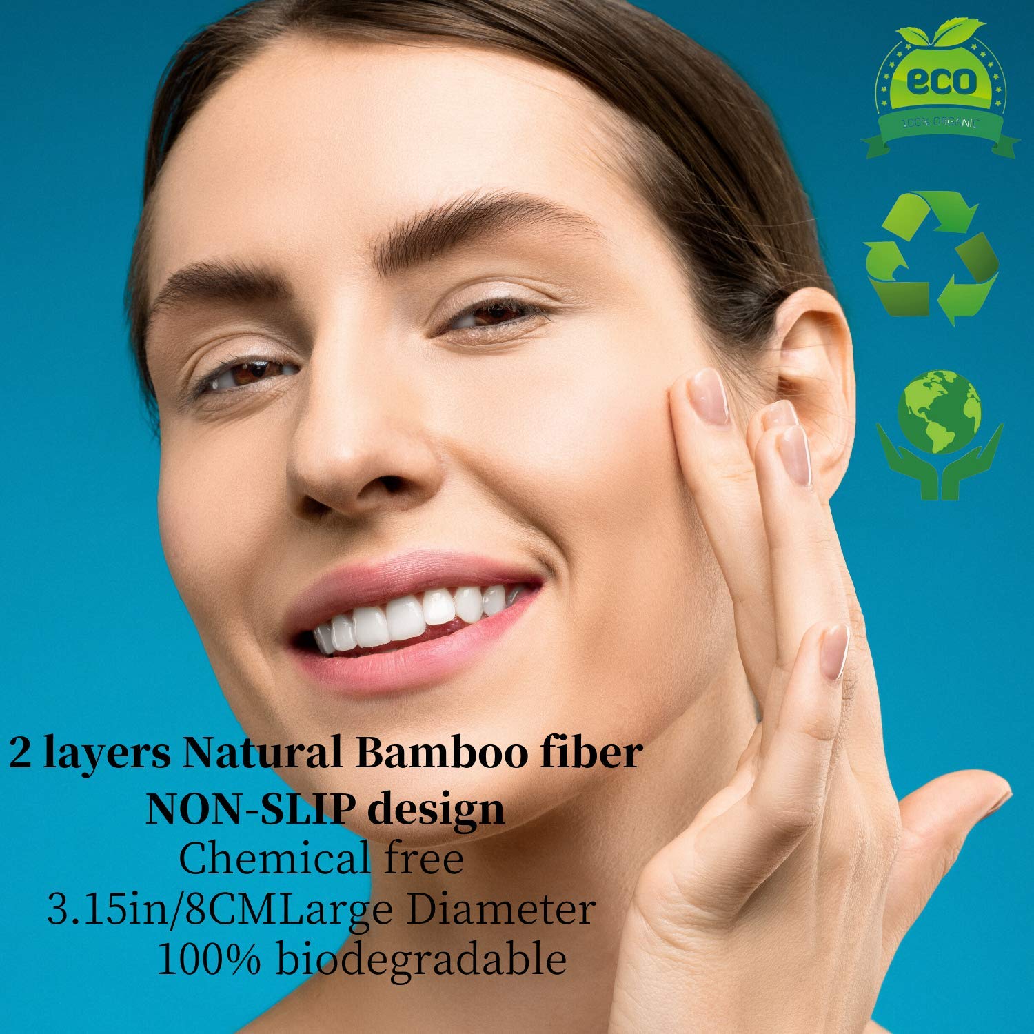 20 Packs Reusable Makeup Remover Pads - Organic Natural Bamboo and Bamboo Charcoal Set for Light and Heavy Makeup and Skin Care With Laundry Bag