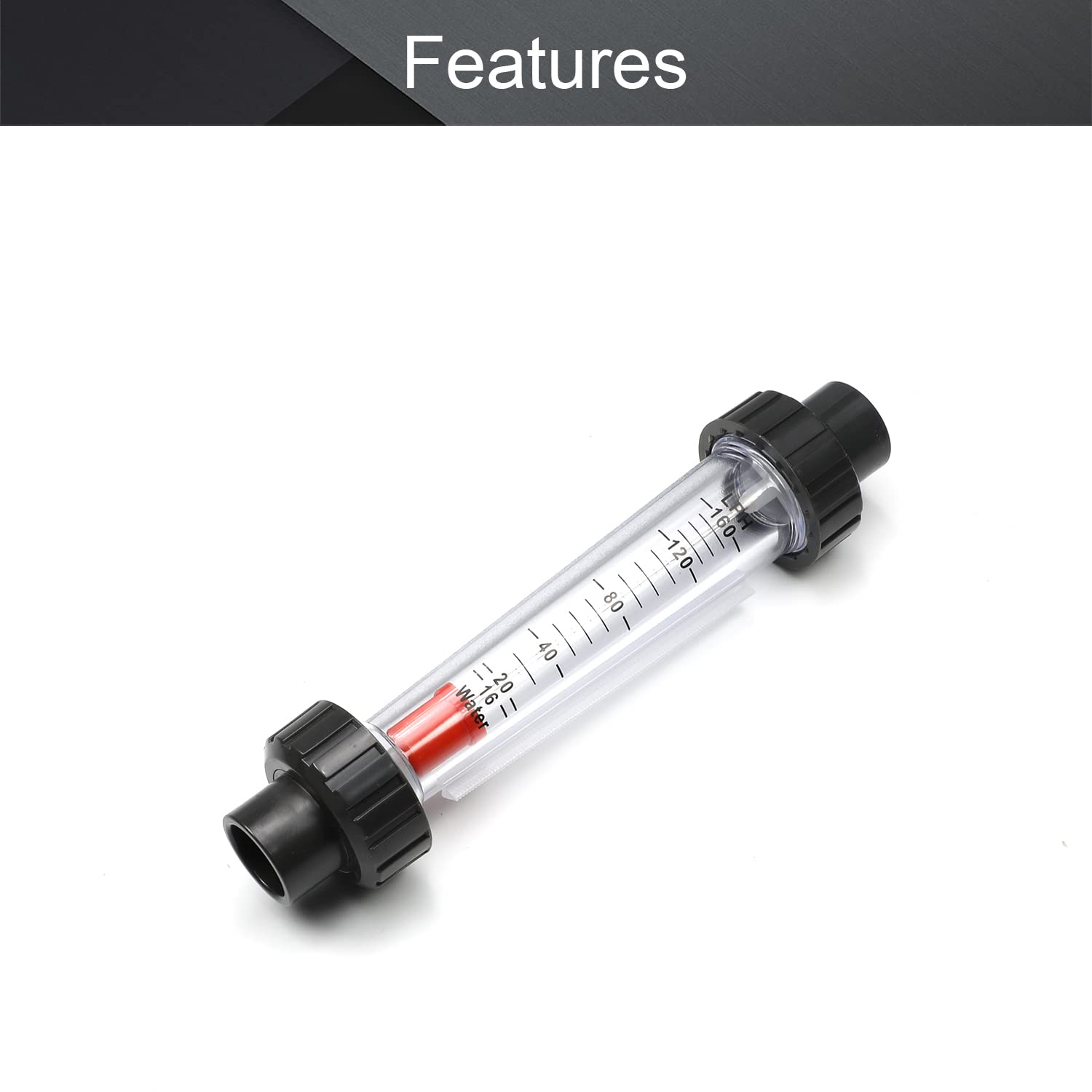 Othmro 0.2-2GPM Organic Glass Panel Type Water Flow Meter LZT-15G (LZS-15D DN15)