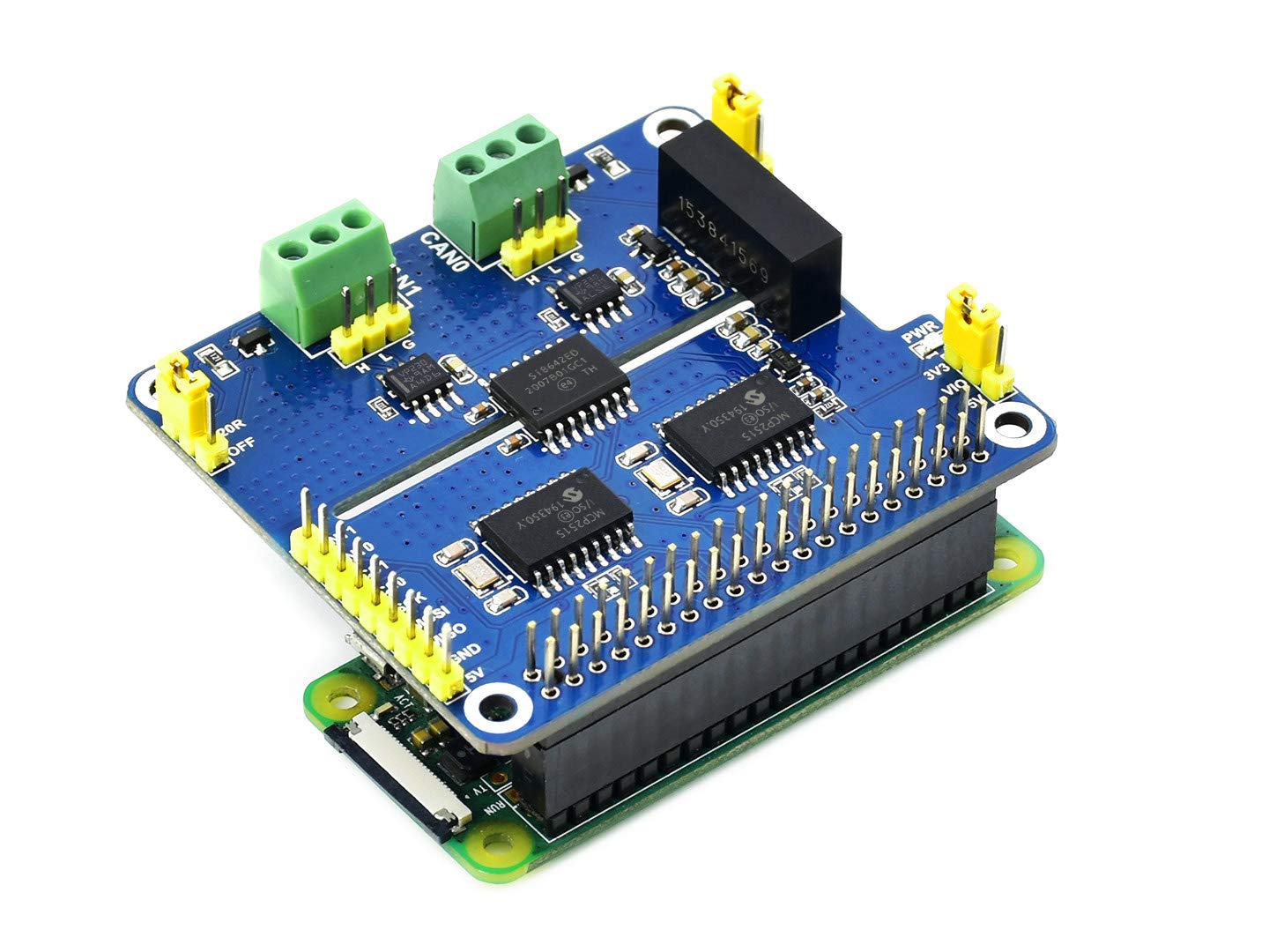 2-Channel Isolated CAN Bus Expansion HAT Compatible with Raspberry Pi/Arduino/STM32,2-CH CAN HAT with MCP2515 + SN65HVD230 Dual Chips Solution,Multi Onboard Protection Circuits