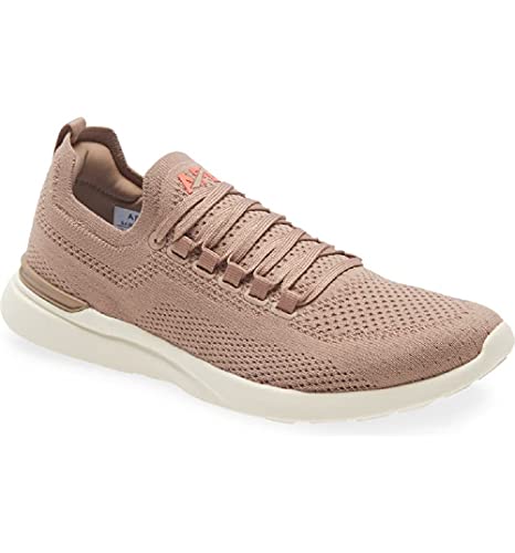 APL: Athletic Propulsion Labs Women's Techloom Breeze Sneaker, Almond/Pristine/Impulse Red, 8