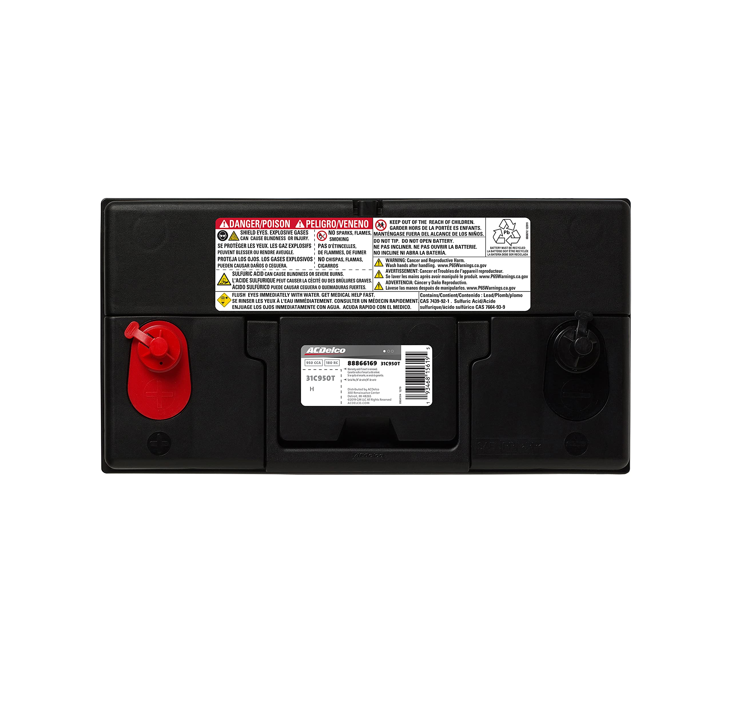 ACDelco Silver 31C950T 18 Month Warranty Heavy Duty 950 CCA Battery