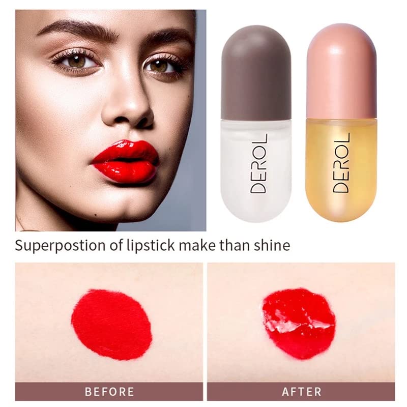 2PCS Lip Plumper,Lip Plumper Gloss,Syrup Cosmetics Lip Plumper,Hydrating and Reduce Fine Lines,No Chapped Lips