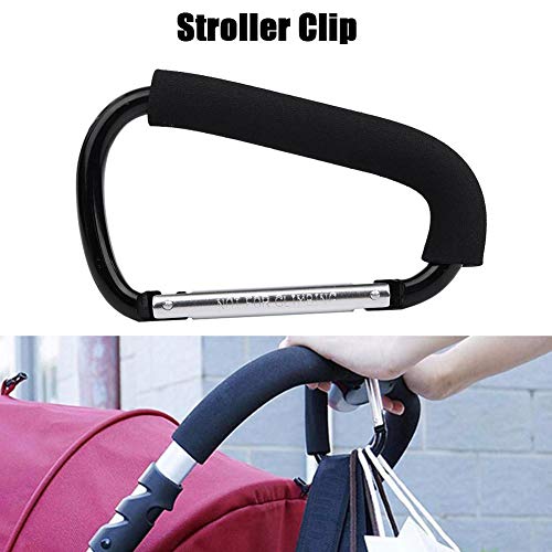 Black Baby Stroller Hooks Multi-Purpose Infant Pushchair gy Clips for Diaper Shopping Bags Clothing Toys(16 * 10CM)