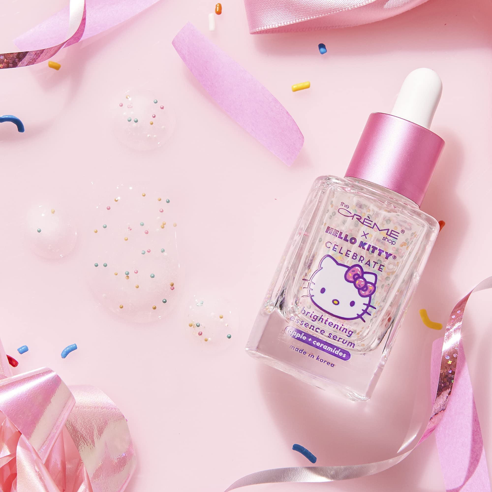 The Crème Shop x Hello Kitty - Brightening & Tightening Vitamin E Face Serum - Korean Skin Care with Apple & Ceramides, Ultra Hydration, Barriers, Plump Complexion, Glowing, Fine Lines & Wrinkles