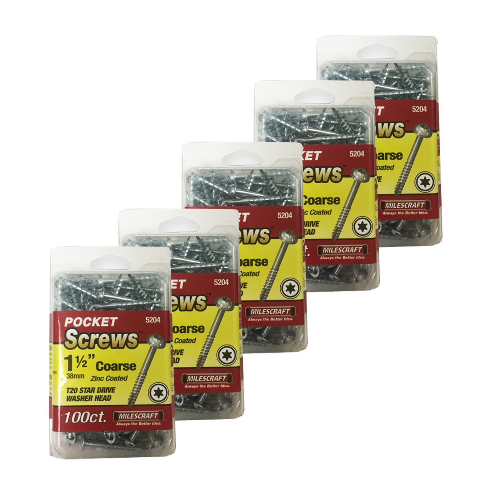 Milescraft 7354 Torx Pocket Hole Screws - Self Tapping, 1.5"