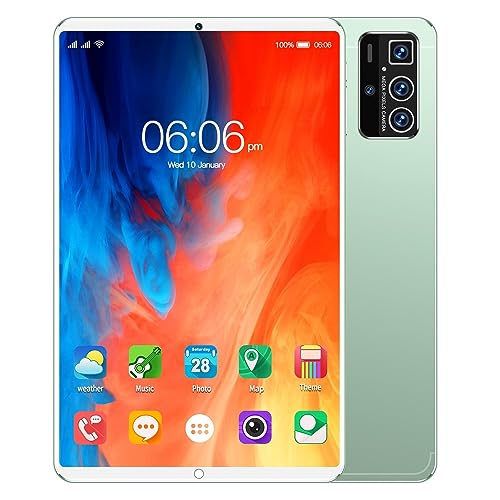 2023 5G New Tablet Pad14 10.1inch Tablet Android 16GB RAM 1TB ROM 8800mAh Android 11.0 MTK6797 WiFi Network Bluetooth fullscreen Green / 8GB RAM 256GB ROM/UK-Plug