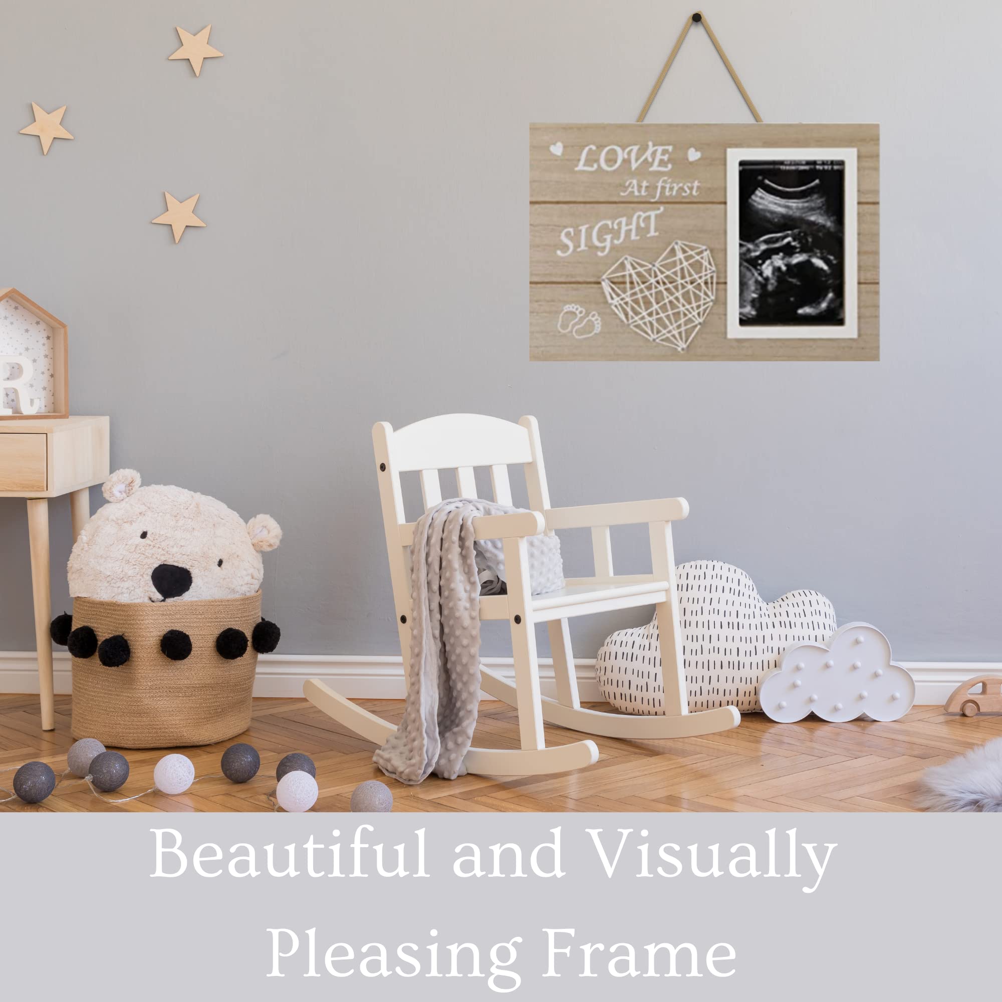 Sonogram Picture Frame - First Time Parents Gifts - Keepsake Baby Ultrasound Frame - Expecting Parents Gift - Baby Shower - Love at First Sight - Pregnancy Gifts For First Time Moms – Nursery Decor