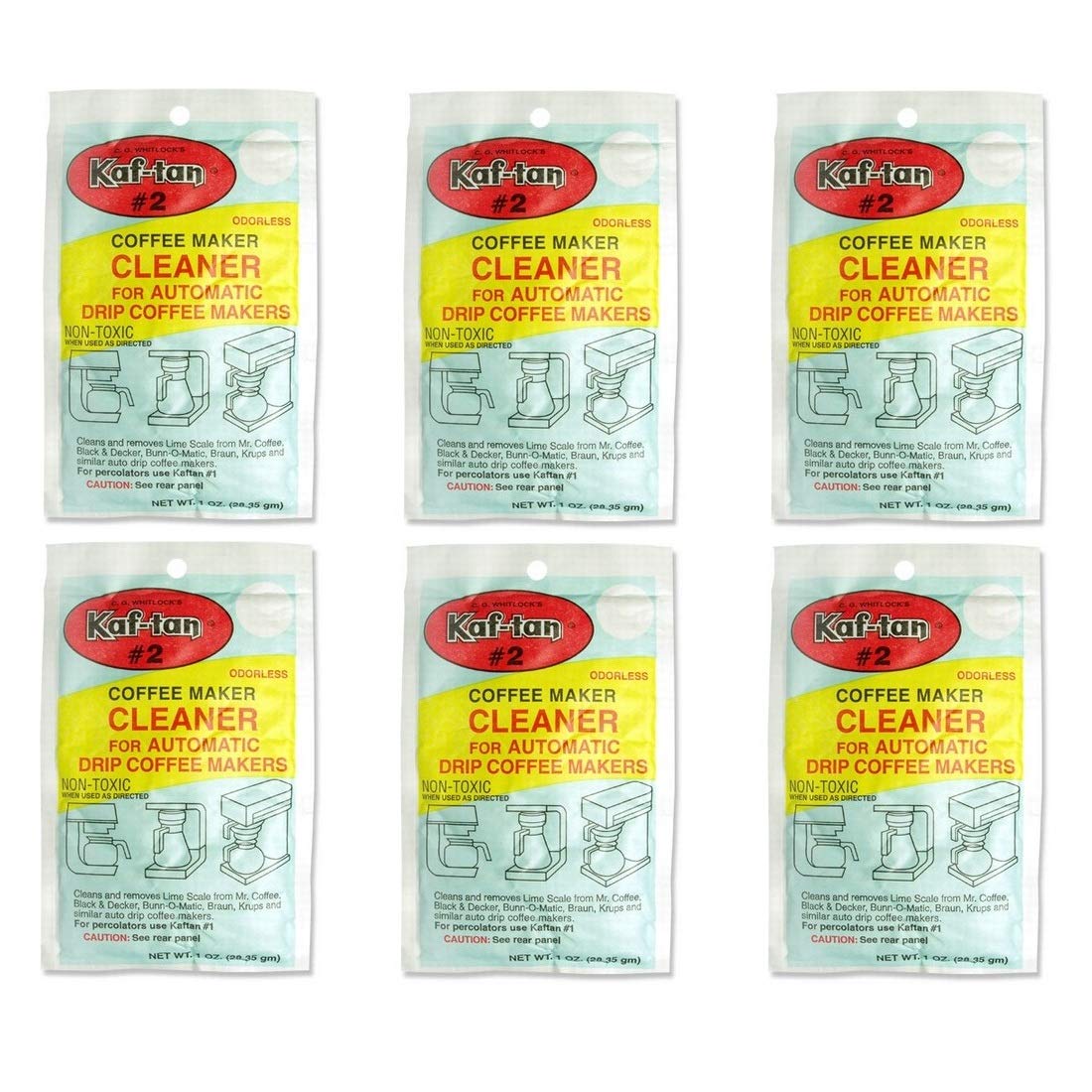Aeiniwer C. G. Whitlock's Kaf-tan KT-2 Coffee Maker Cleaner 6 Pieces