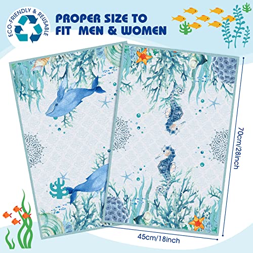 4 Pack Sea Kitchen Towels Beach Dish Towels for Kitchen Turtle Towels Hand Towels Ocean Animal Nautical Dish Cloths Kitchen Tea Towels for Cleaning, Drying (Ocean)