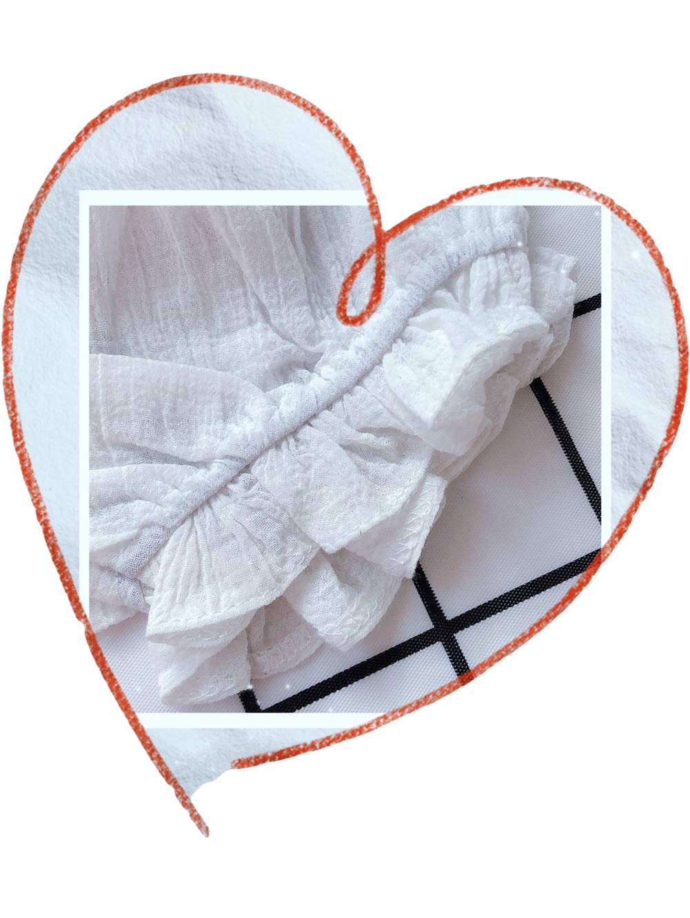 LOOLY Newborn Toddler Kids Cotton Linen Ruffle Bloomer Shorts Diaper Cover 0-2T(100,A-White)