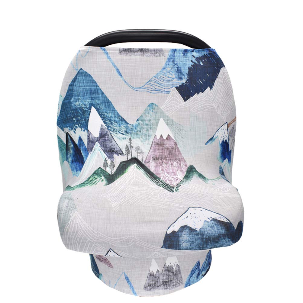 Canopy Cover Breathable Mountain Background Baby Stroller Carseat Cover Shopping Cart Scarf for Baby Breastfeeding