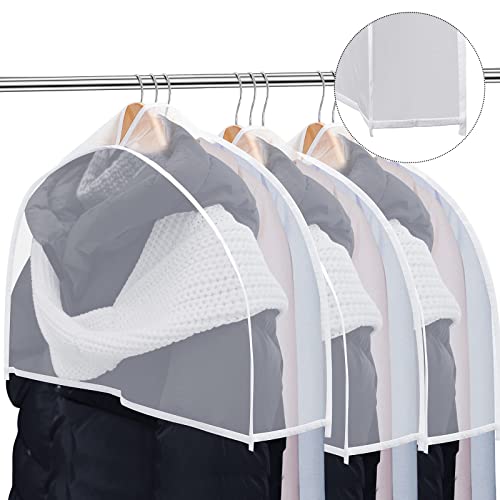 16 Pcs Plastic Clothing Shoulder Covers 4" Gusseted Clear Shoulder Covers for Hanging Clothes Shoulder Covers Plastic Shoulder Hanger Covers Clear Garment Breathable Bag for Jacket Clothing Coat Dress