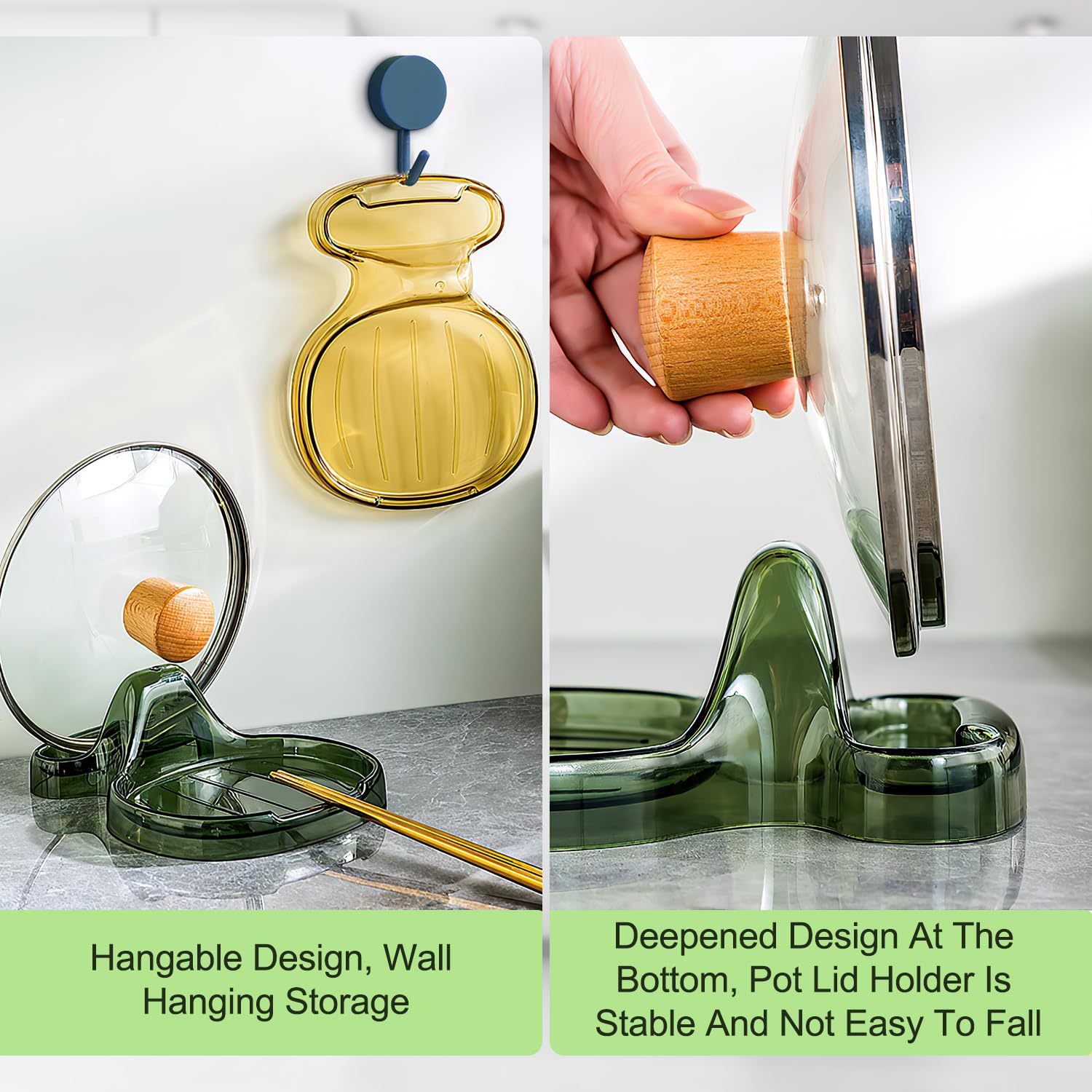 2Pcs Multifunction Kitchen Spatula Rack, Versatile Pot Lid Ladle Holder, Food Grade Plastic Spoon Holder for Multiple Utensils, Kitchen Spoon Rest/Spoon Holder for Stove Top to Prevent Water Drip
