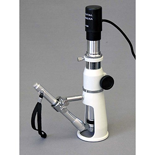 AmScope H20 Handheld Stand Measuring Microscope, 20x Magnification, 17mm Field of View, Includes Pen Light
