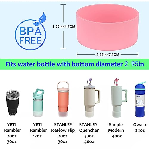 2Pcs Boot Sleeve for Stanley Cup, Silicone bottom sleeve for Stanley 40 oz 30 oz Tumbler 20 oz, Protective Sleeve Bottom Cover for Stanley Cup Accessories (Clear)