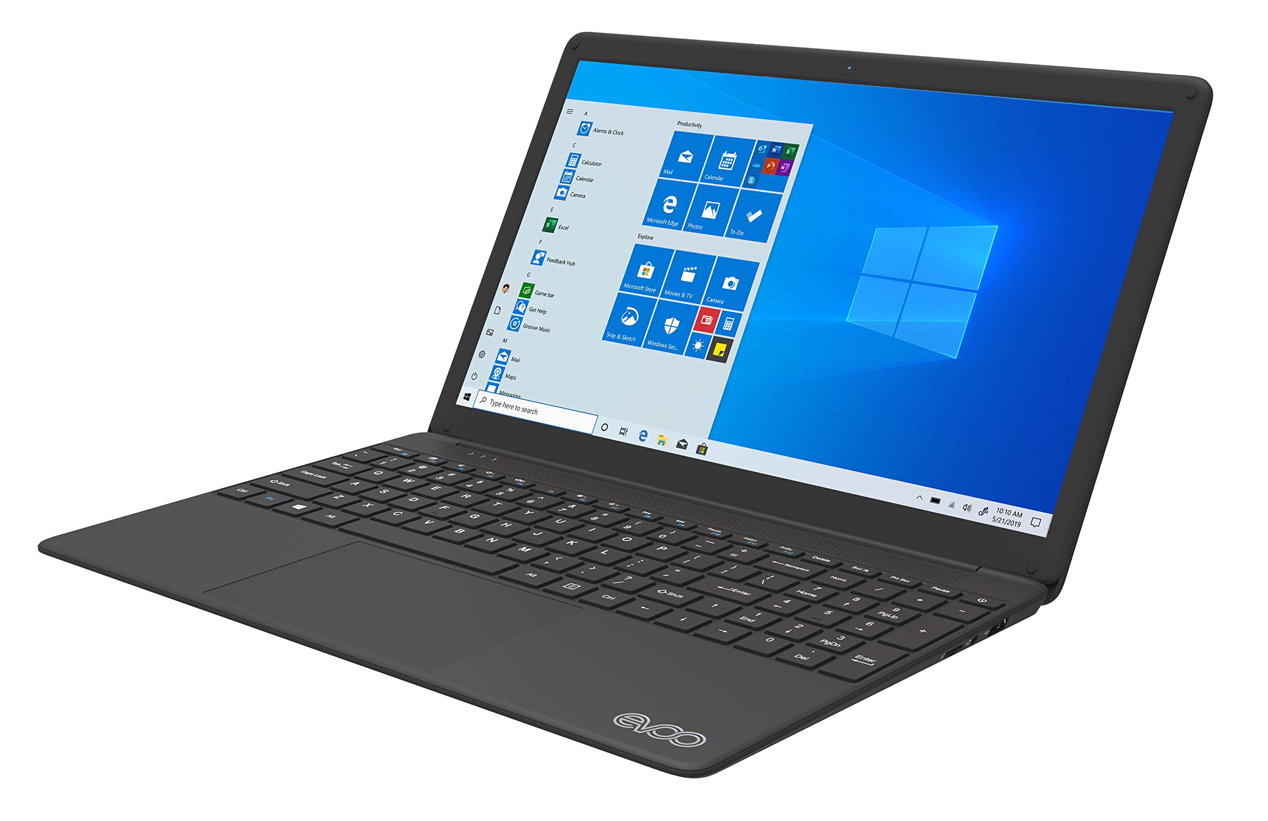 Evoo EVOO Ultra Thin 15.6 inch 8GB 256GB Intel core i7-6660U X2 2.4GHz Win10, Black