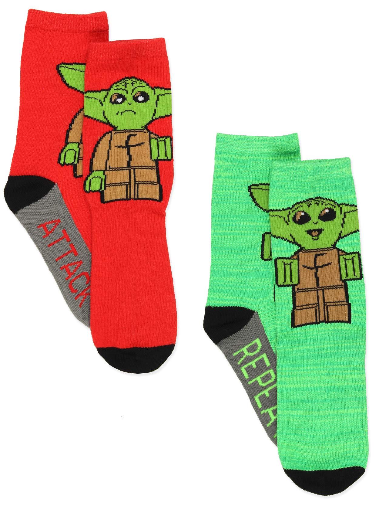LEGO Star Wars Baby Yoda Kids Toddler 6 pack Crew Socks Set (Small (4-6), Multi)