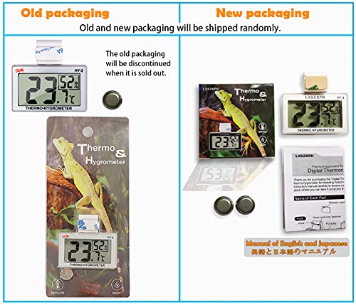 GXSTWU Reptile Hygrometer Thermometer LCD Display Digital Reptile Tank Hygrometer Thermometer with Hook Temperature Humidity Meter Gauge for Reptile Tanks, Terrariums, Vivarium (2 Packs)