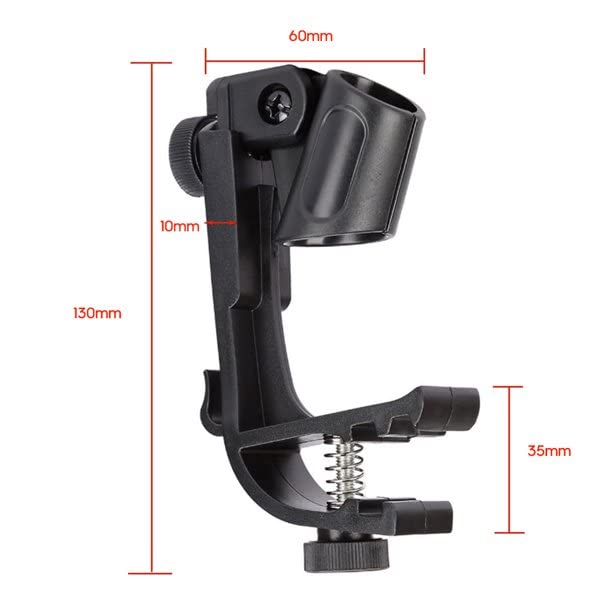 2PCS Adjustable Drum Microphone Clips,Drum Rim Clamp,Musical instrument accessories(black)