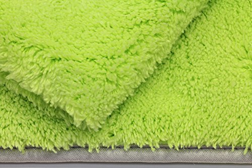 Autofiber [Motherfluffer] Mega Plush Rinseless Car Wash Towel 16"x16" - 2 Pack (Green)