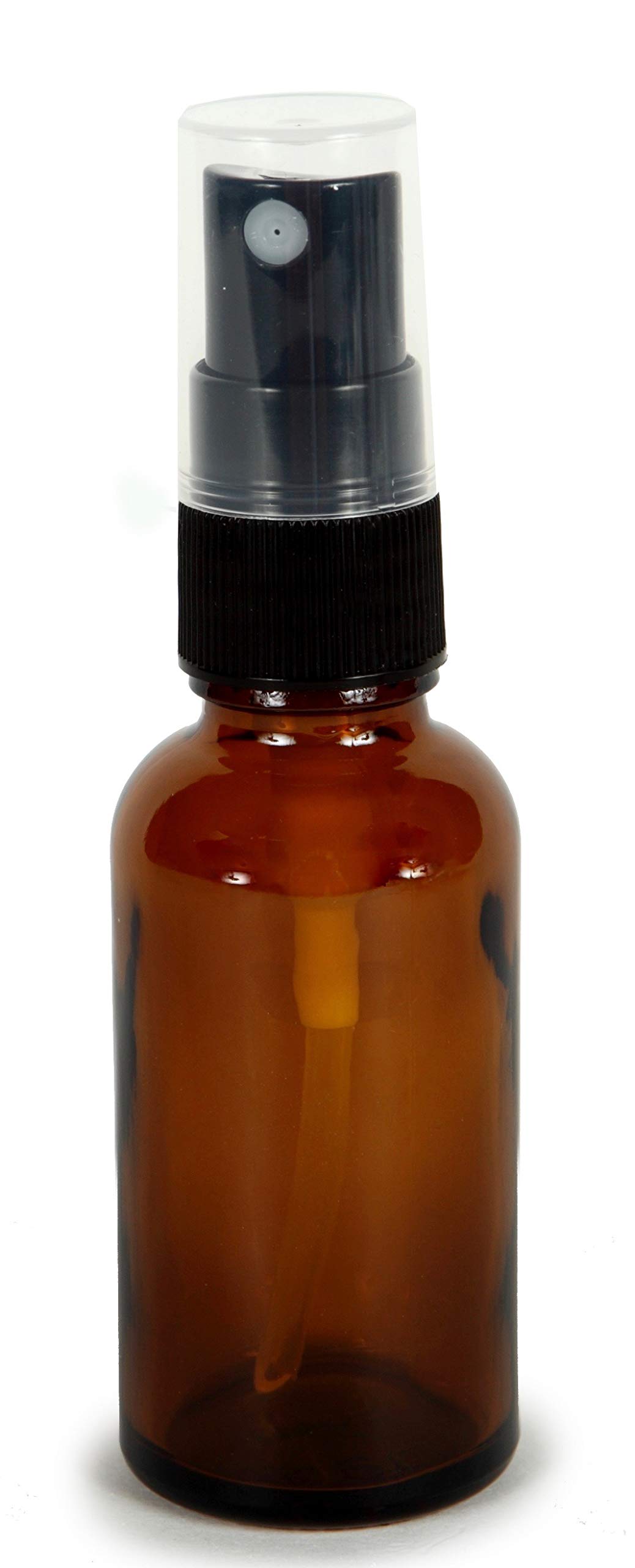 Vivaplex, Amber, 1 oz Glass Bottles, with Black Fine Mist Sprayers - 2 pack