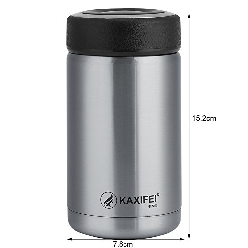 380ML Thermal Cup, Stainless Steel Vacuum Thermal Insulated Travel Mug Bottle Flask Coffee Cup Temperature Retaining up to 10 hours (black)