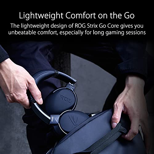 ASUS ROG Strix Go Core Wired Gaming Headset | 3.5mm Connector | Lightweight Design | Over-Ear Headphones for PC, Mac, Nintendo Switch, and PS4, Black, Standard