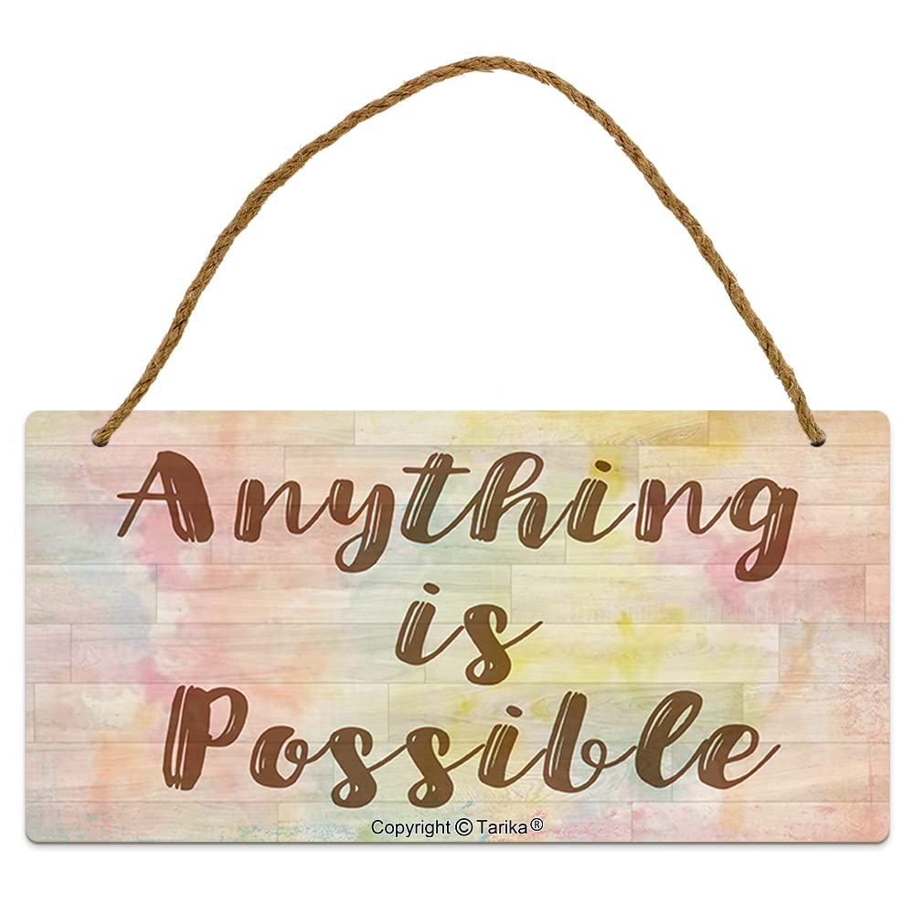 Anything is Possible 20X30 cm Metal Retro Look Decoration Plaque Sign for Home Kitchen Bathroom Farm Garden Garage Inspirational Quotes Wall Decor