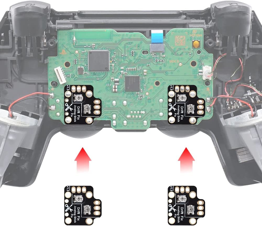 2pcs Analog Stick Drift Fix Mod Controller Board for PS5 PS4 Xbox One Switch Pro Gamepad Handle Game Joystick Drift Repair Board Replacement (2pcs Black)