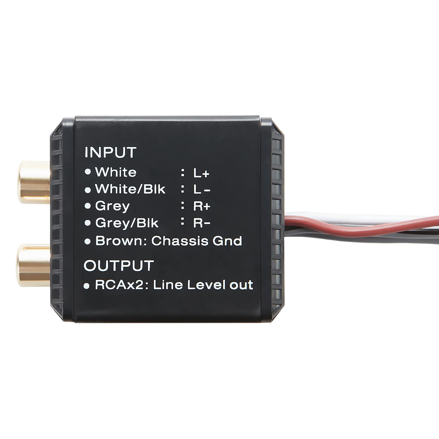 LEIGESAUDIO Car Stereo Hight to Low Converter,2 Channel Line Output Convertor with Remote Turn On RCA Car Line Converter Output Adapter - Black