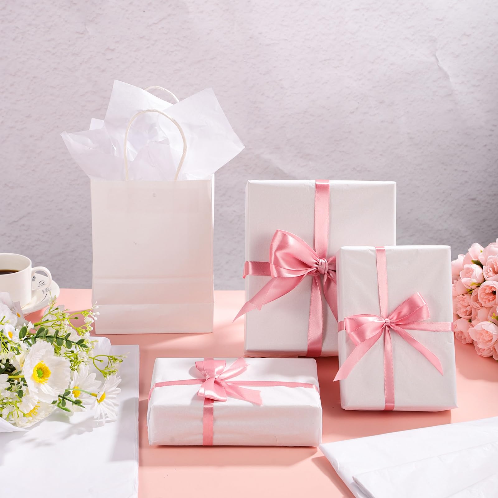 20 x 30 Inches White Tissue Paper 600 Sheets White Wrapping Tissue Paper Bulk for Storage Packaging Christmas Stocking Stuffers Gift Bags Wedding Birthday Art Crafts