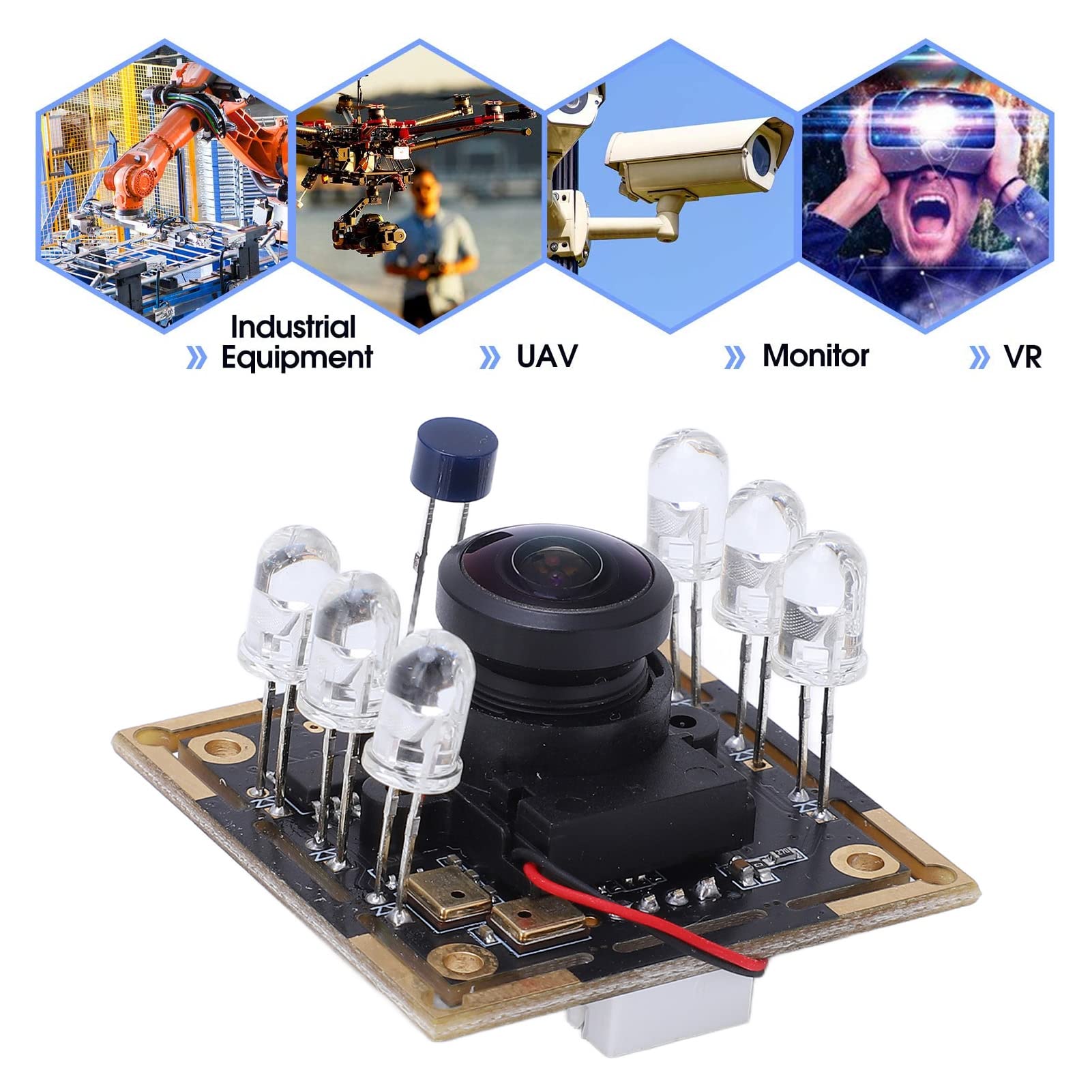 2MP USB Camera Module, 30FPS MJPEG OTG Connection IR Cut Autofocus Camera Module Drive with 2 Digital Microphones for Industrial Computers