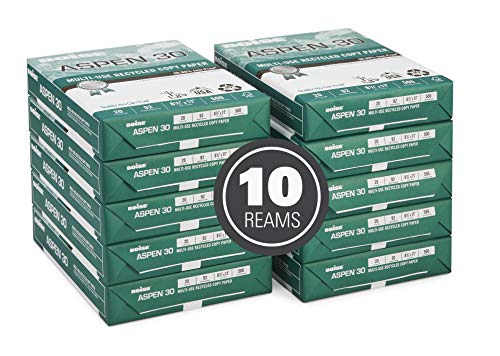 Boise Paper 30% Recycled Multi-Use Copy Paper, 8.5" x 11" Letter, 92 Bright White, 20 lb, 10 Ream Carton (5,000 Sheets)