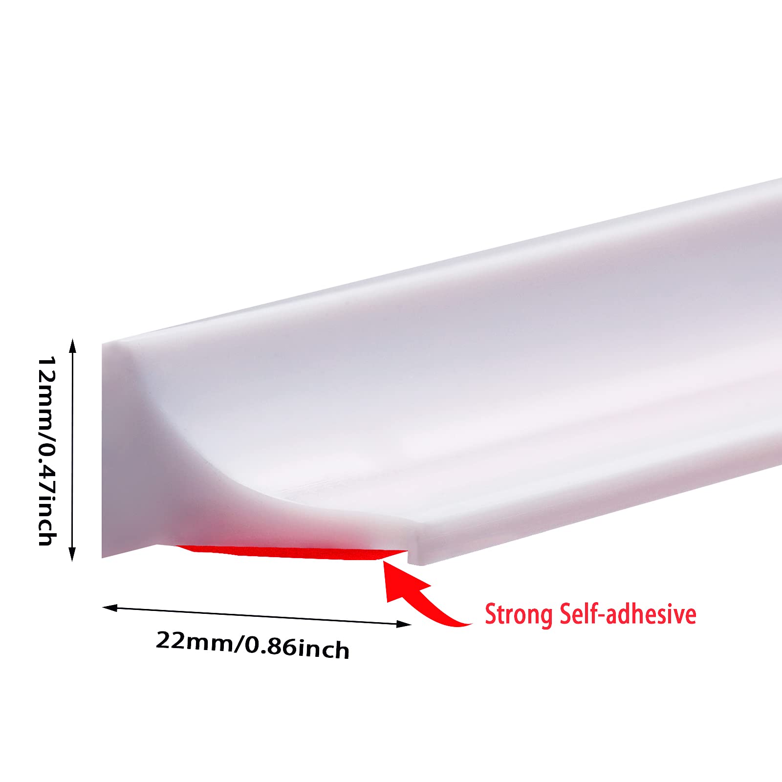 39 Inches Shower Water Guard Shower Dam Shower Splash Guard Threshold Seal Strip Self-Adhesive Kitchen Water Blocking Strip Water Dam Water Barrier for Kitchen Sink, Bathroom, Shower