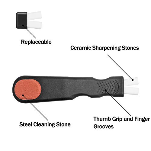 2 Pieces Ice Skate Sharpener Skate Skating Edge Blades Sharpener Hand Held Skate Sharpener for Figure Skates Hockey Skate Goalie Skates