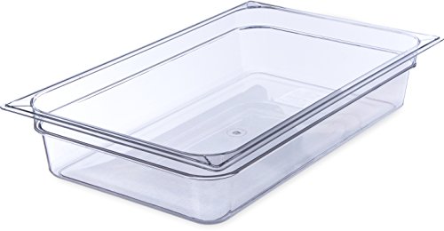 Carlisle PC300N03 Cateraide End-Loading Insulated Food Pan Carrier, 5 Pan Capacity, Black + 10201B07 StorPlus Full Size Polycarbonate Food Pan, 4 Deep, Clear