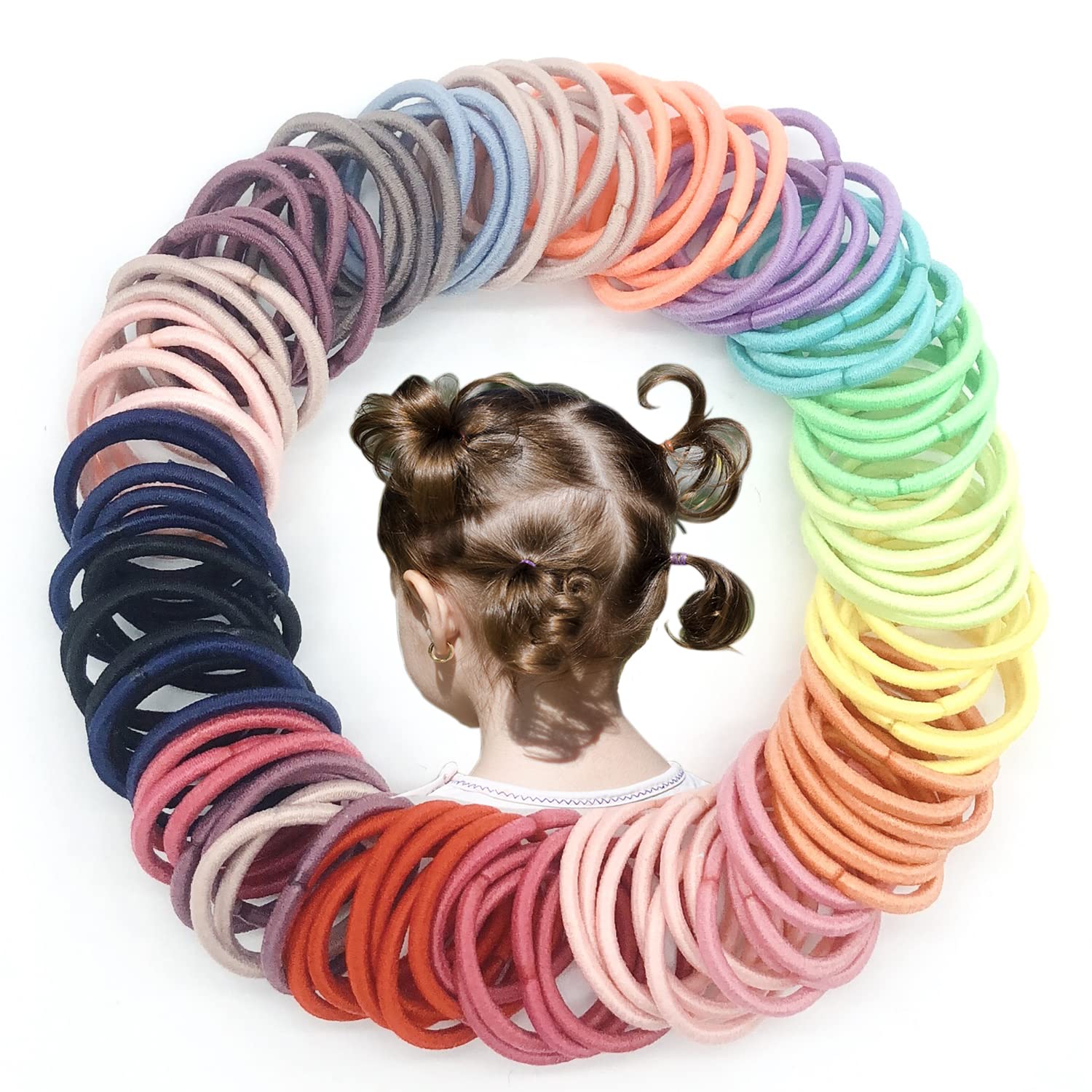 300PCS Baby Toddler Hair Ties, Finger Hair Ties Small Ponytail Holders Hair Ties for Kids Girls