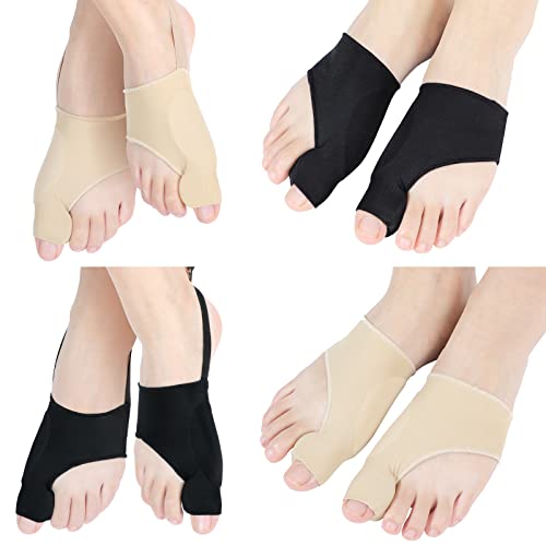 4 Pairs Bunion Corrector for Women and Men Orthopedic Bunion Corrector Bunion Pain Relief Splint Big Toe Straightener Protector Foot Sleeve Hallux Valgus Correction for Men Women Day Night Support