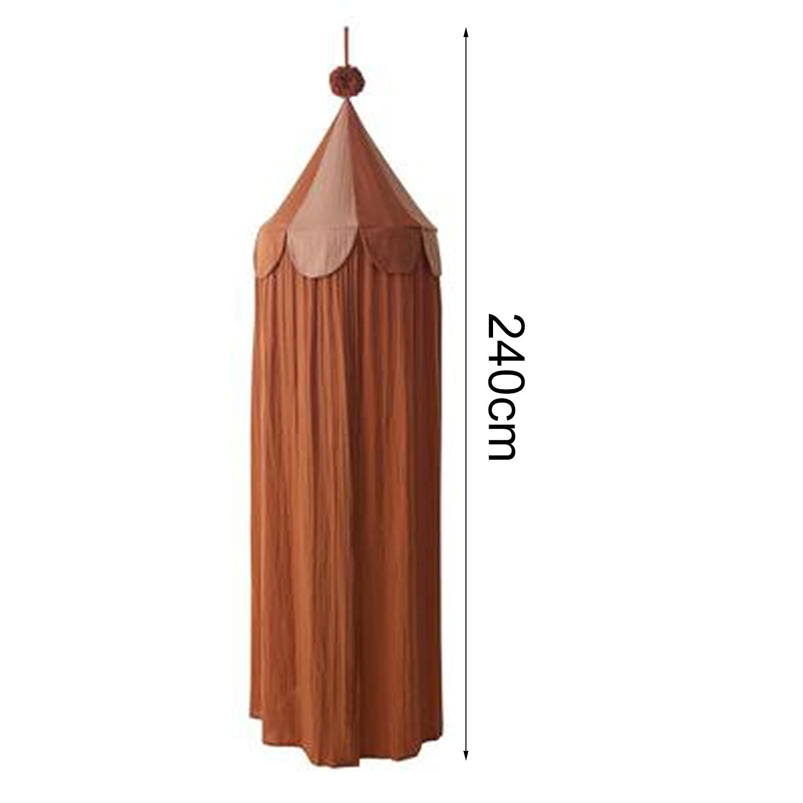 HEVIRGO Bed Canopy Mosquito Net, Hanging Travel Netting Curtains, Play Tent Bedding, Mosquito Net Dome Shaped Nordic Style Chiffon Fancy Baby Bedding for Kindergarten - Brown