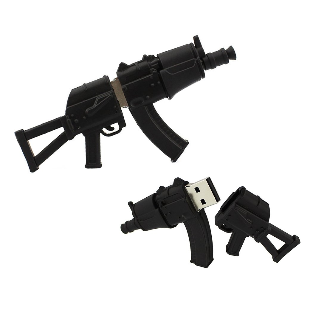 Relkin USB Flash Pen Drive Cartoon Cute Pendrive Data Storage Thumb Memory Stick Stick Funny Gift Gun Shape AK 32GB