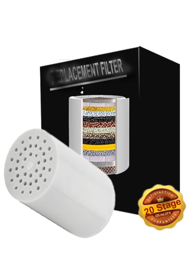 20 - Stage Replacement Premium Filter Cartridge (No Housing), Fits Any Shower Filter of Similar Design 15 and 23 stages. Removes Chlorine