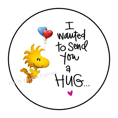 Woodstock Sending You A Hug Envelope Seals Labels 1.5" Stickers (30)