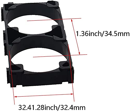 Heyiarbeit 20Pcs Double Tandem 32650 Lithium Battery Holder Cell Spacer Bracket for DIY Battery Pack Hole Dia 32.4mm/1.28"