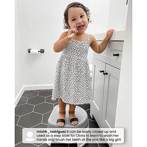 Delta Children PerfectSize Potty - Made with Eco-Friendly Recycled Ocean Material, White/Grey