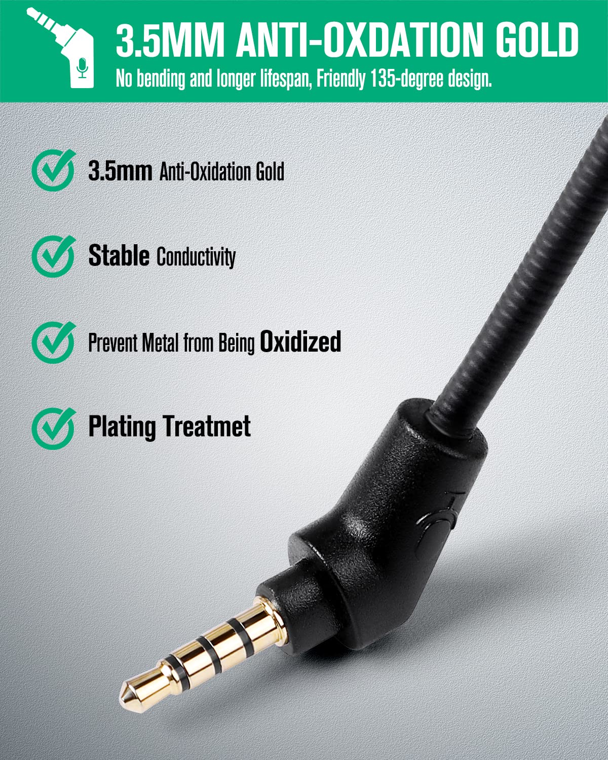 AKKE Hyperx Headset Mic Replacement Cloud Flight 3.5mm Jack Detachable Microphone Boom Noise Cancelling Compatible for Kingston HyperX Flight, Flight S,Gaming Headsets