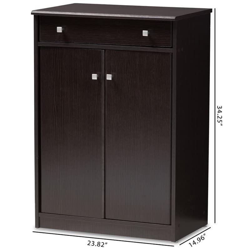 Baxton Studio Dariell Shoe Cabinet in Wenge Brown