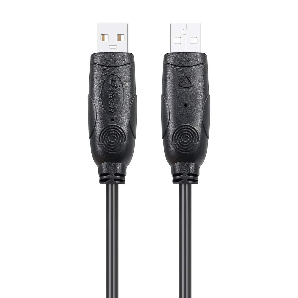 DTech USB to USB Null Modem Cable Serial RS232 Data Communication Transfer File Between 2 PCs Prolific Chip Supports Windows 11 10 8 7 XP Mac (6 Feet, Black)