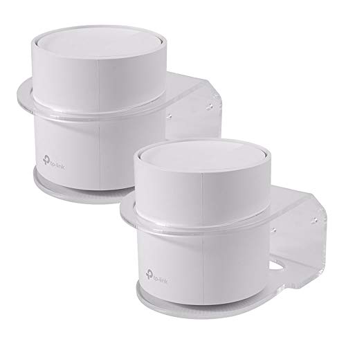 BECEMURU 2 Pack Wall Mount Holder Compatible with TP-Link Deco X20 6 Mesh WiFi System,Deco X60 Mesh WiFi System,Sturdy Transparent Acrylic Brackets,Space Saving,Without Messy Wires