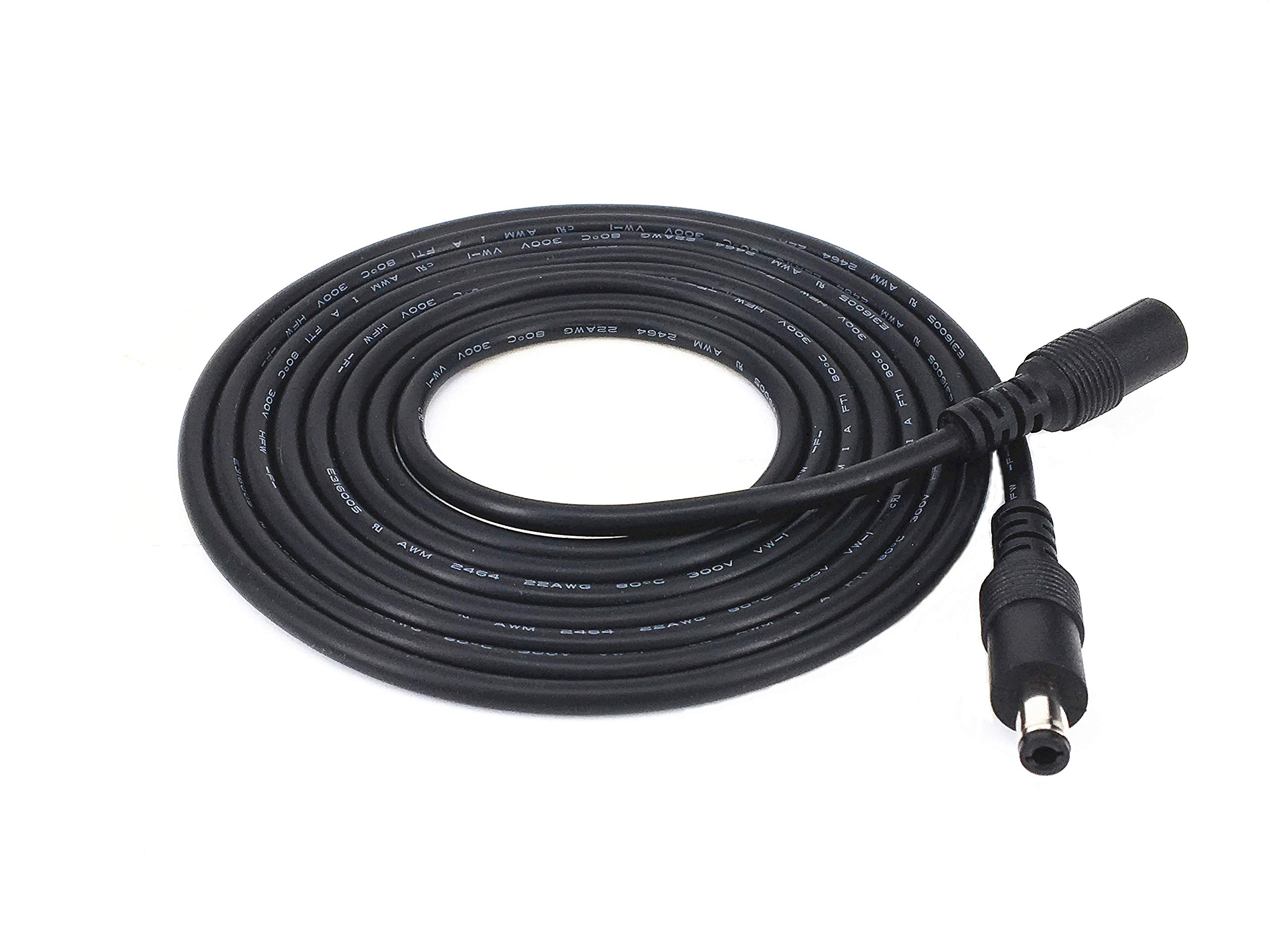2pcs/Pack 3m/9.84ft Black 5.5mm x 2.5mm DC Plug Extension Cable DC Extension Cable ， 5.5mm x 2.5mm Barrel Male Plug Connector