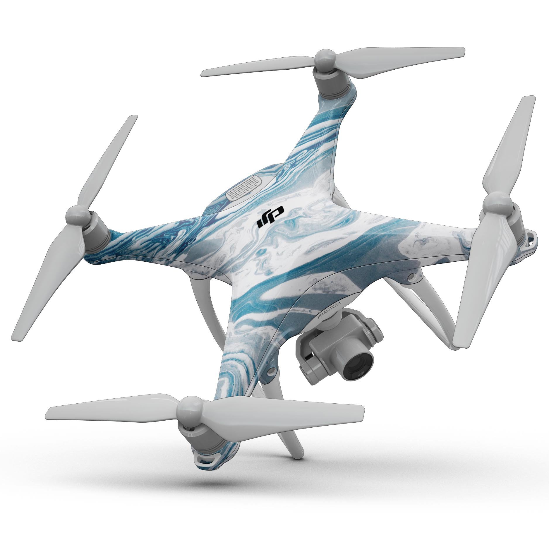 Design Skinz Design Skinz Mixtured Blue 57 Textured Marble Full-Body Wrap Decal Skin-Kit Compatible with The Drone DJI Phantom 3/Phantom 3 Pro